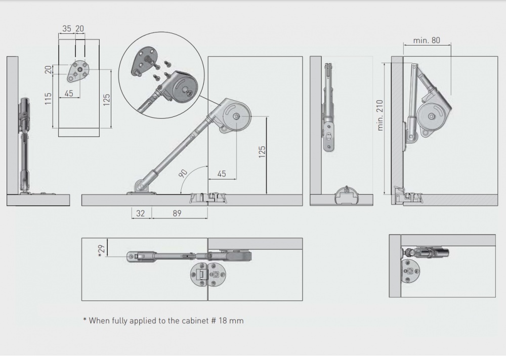 VIM Stay Lift for Drop Down Cabinet Doors / LONG - solmer.co.uk